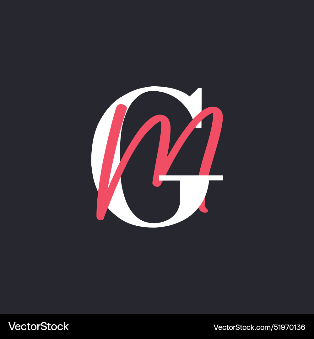 Letter gm logo perfectly blended initials gm Vector Image