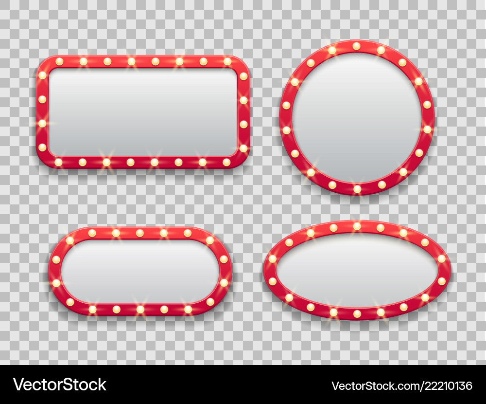 Marquee light frames vintage round Royalty Free Vector Image