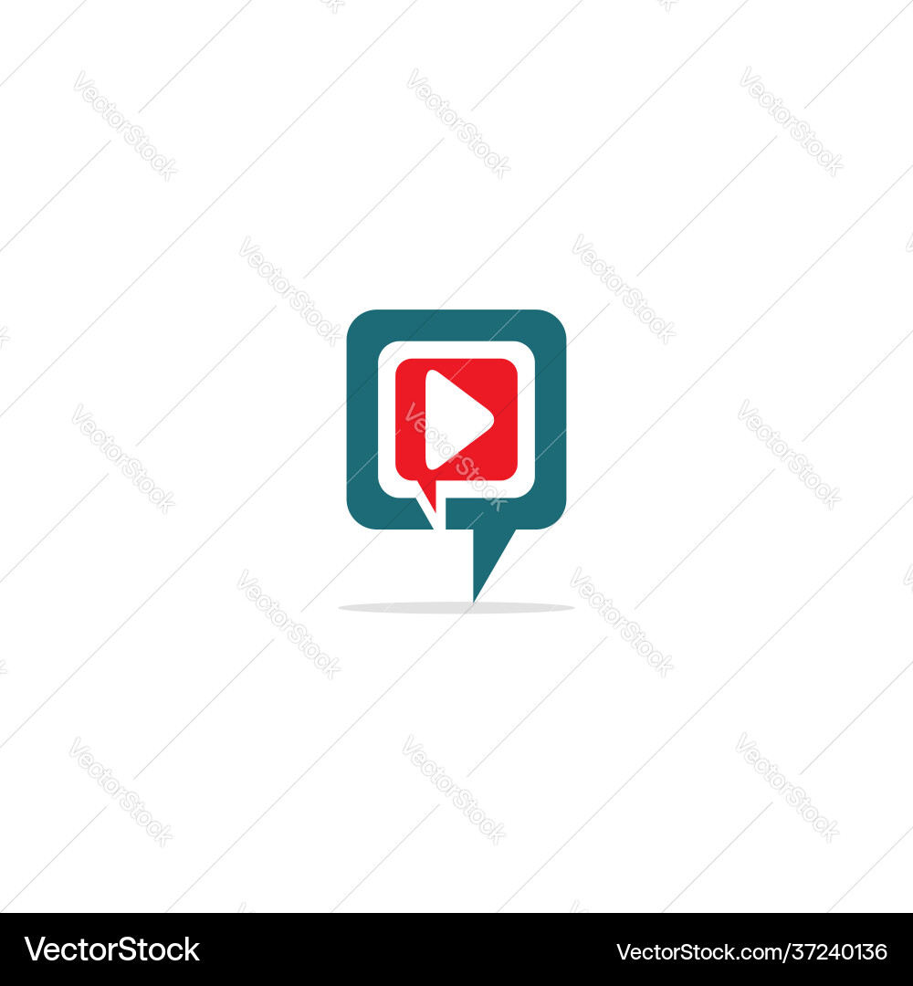 Play button talk bubble logo Royalty Free Vector Image