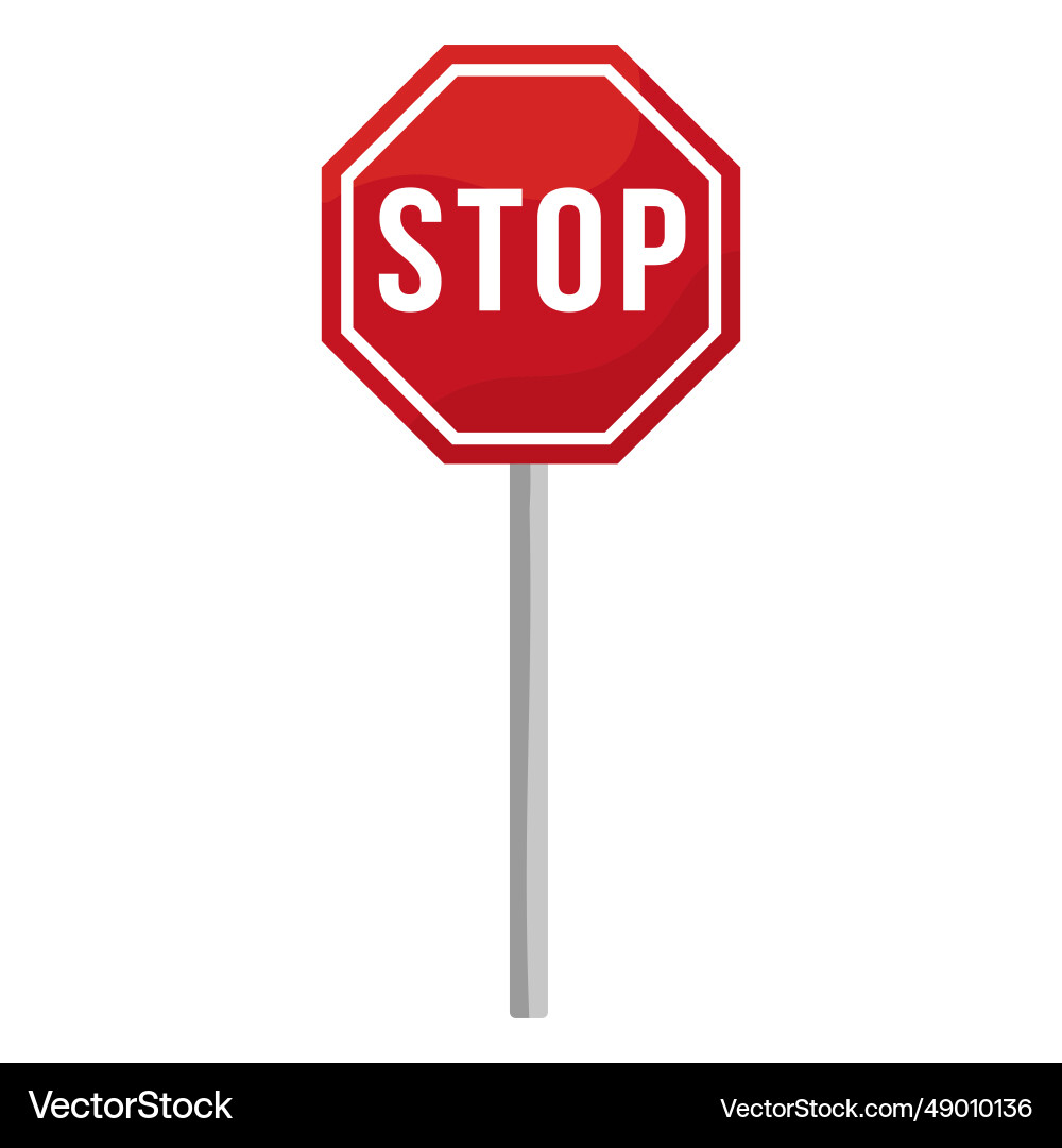 Stop sign flat Royalty Free Vector Image - VectorStock