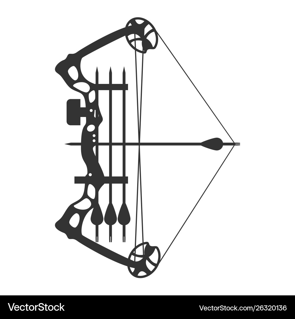 Stretched compound bow Royalty Free Vector Image