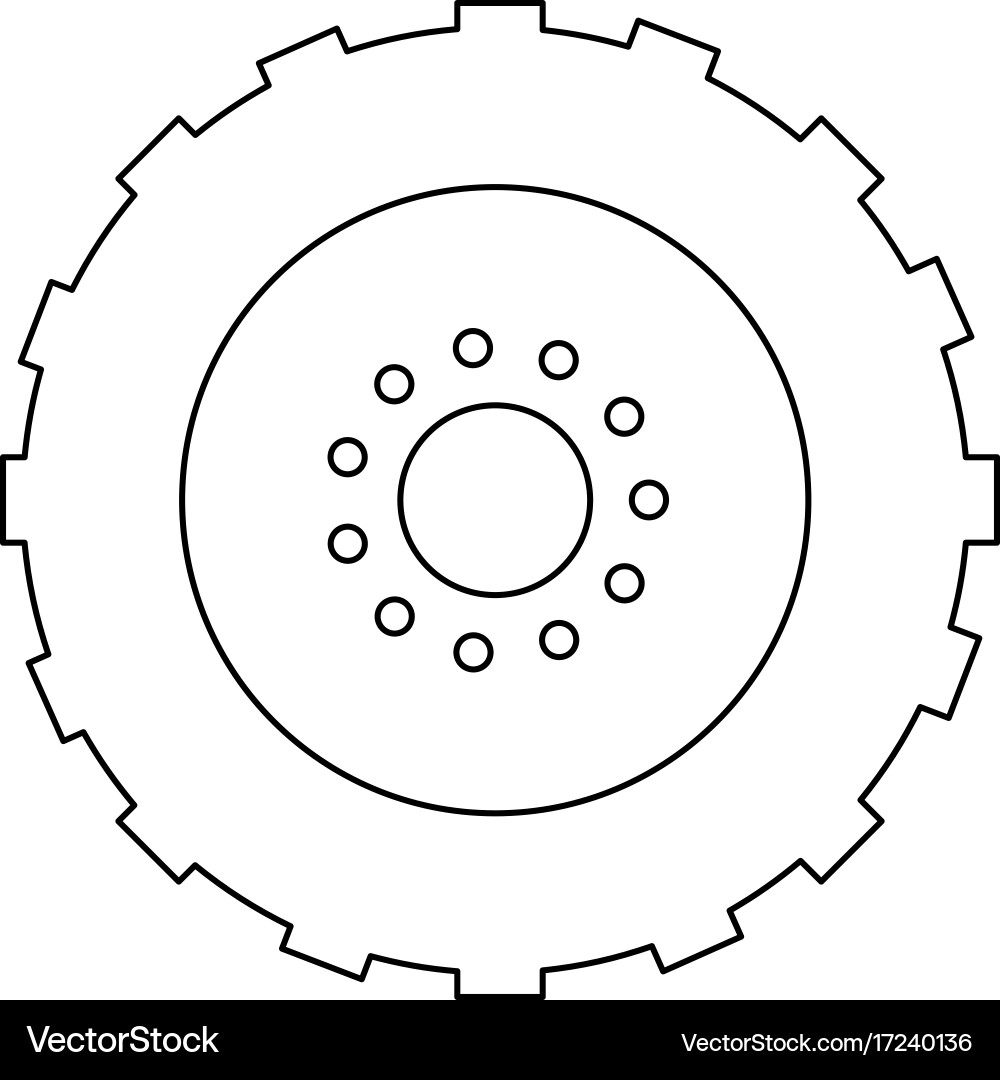 Tractor tire isolated icon Royalty Free Vector Image