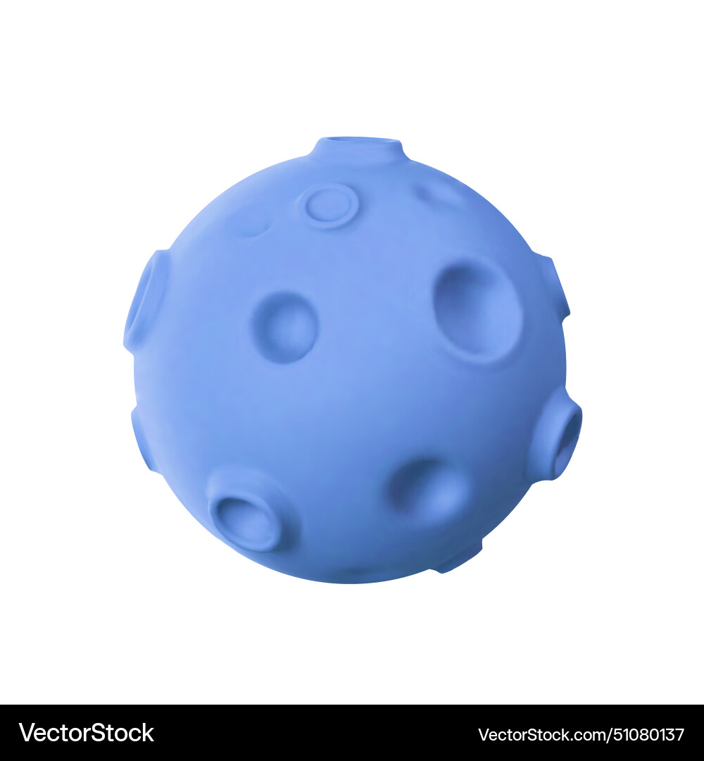 3d cartoon full moon with crater luna element Vector Image