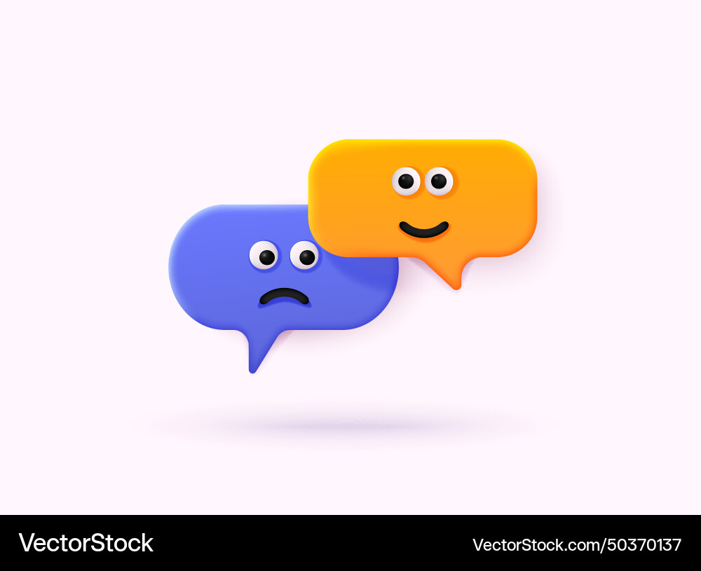 3d speech bubble icons comments thread mention Vector Image