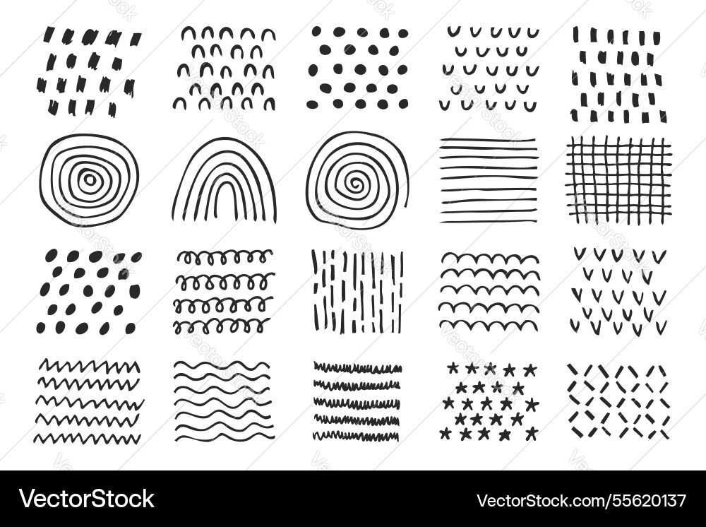Abstract Doodle Patterns Royalty Free Vector Image