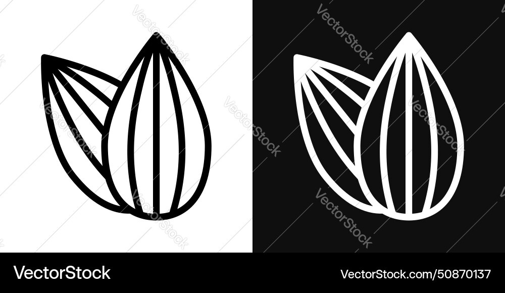 Almond icon set kernel almond nut milk symbol in Vector Image