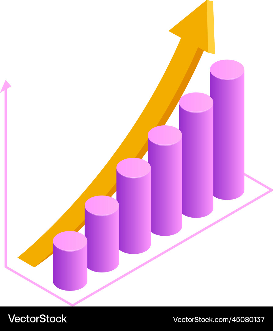 Business growth chart composition Royalty Free Vector Image