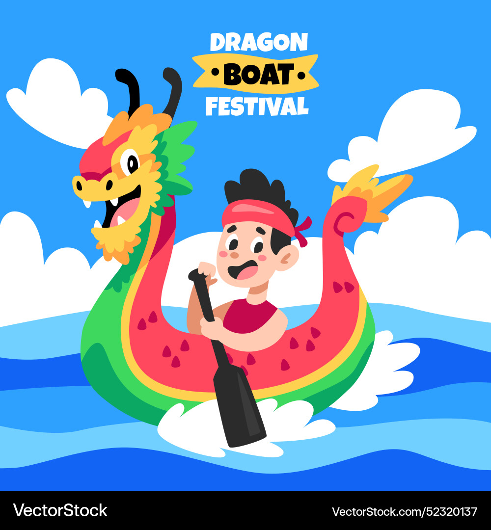 Cartoon dragon boat Royalty Free Vector Image - VectorStock