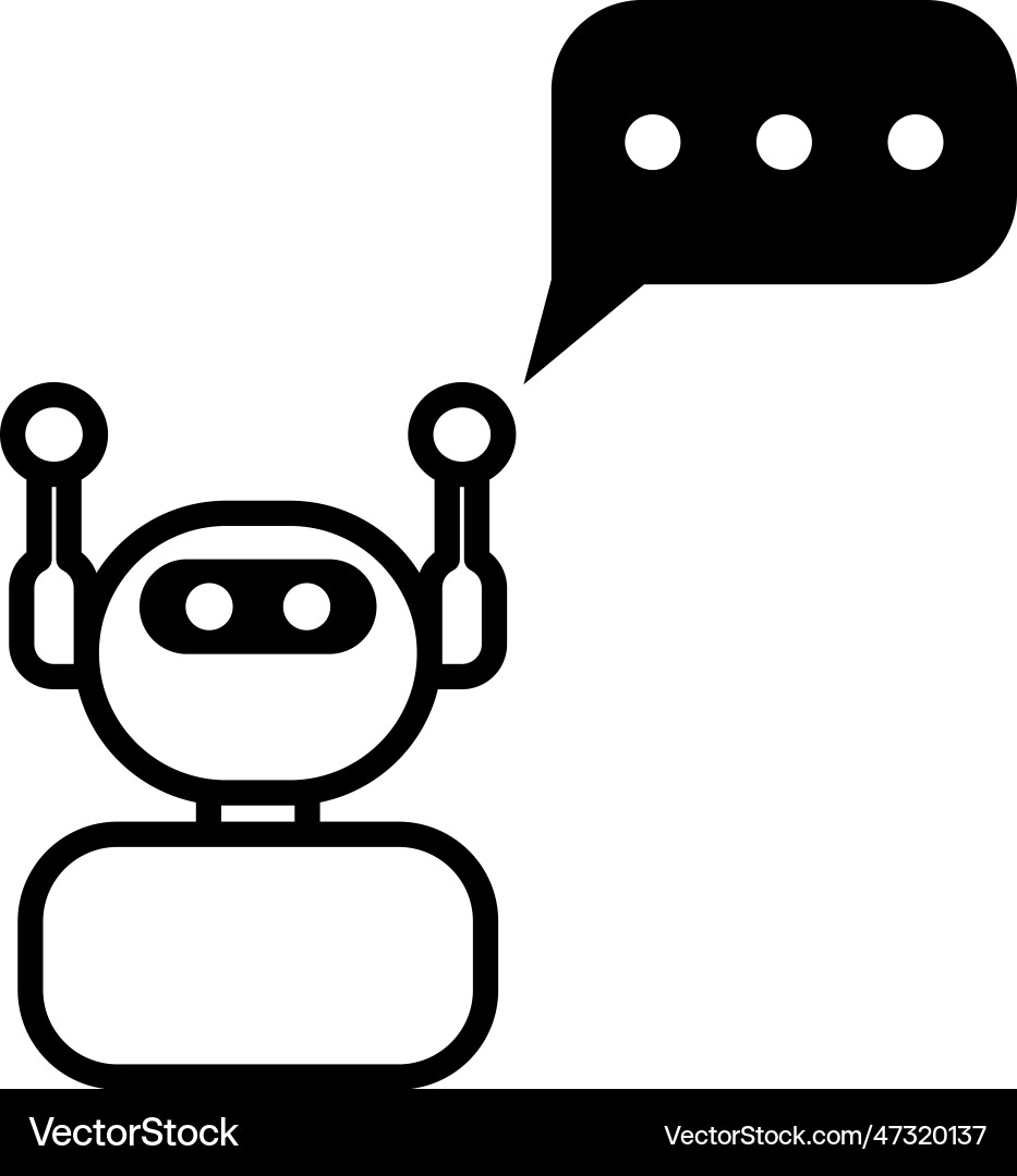 Chatbot icon outline design Royalty Free Vector Image