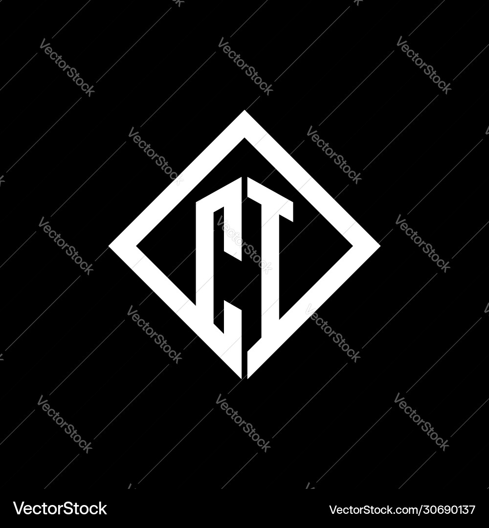 Ci logo monogram with square rotate style design Vector Image