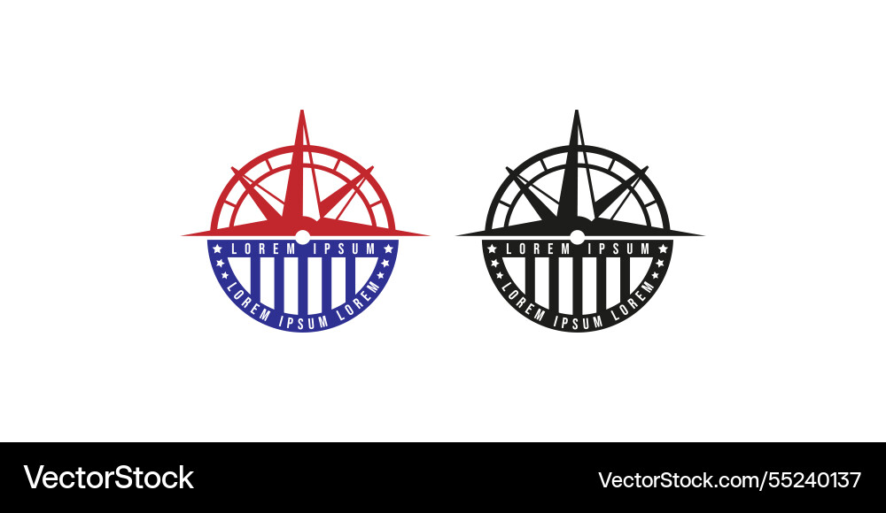 Compass outdoor badge logo symbol design Vector Image