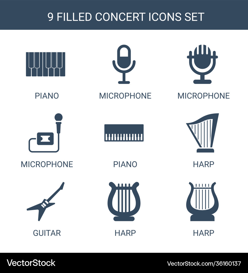 Concert icons Royalty Free Vector Image - VectorStock