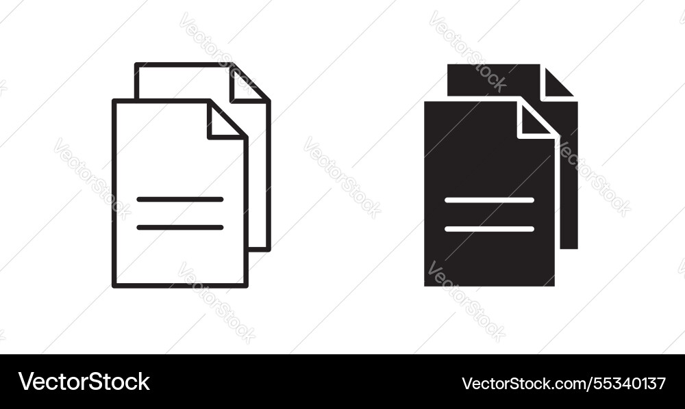 Duplicate filled and outlined icons on white Vector Image
