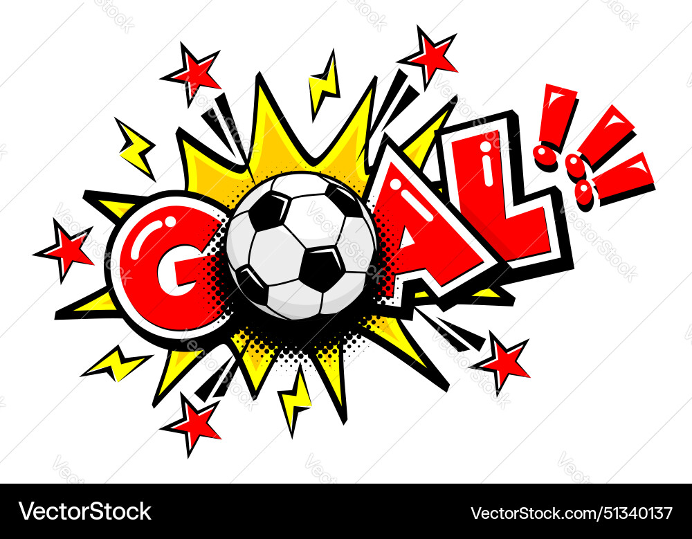 Goal football soccer comic icon Royalty Free Vector Image