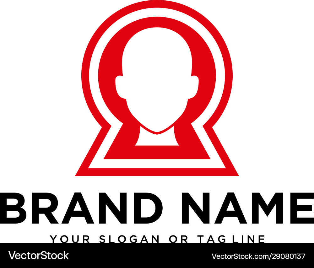 Human logo design security Royalty Free Vector Image