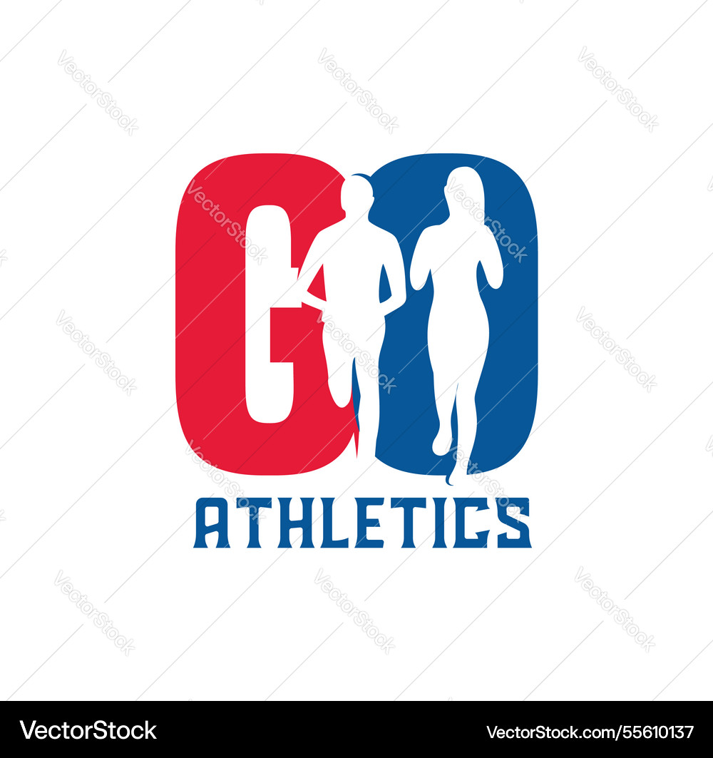 Jogging logo design sport run Royalty Free Vector Image