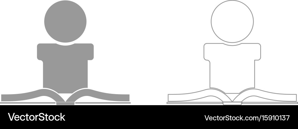 Man reading book set icon Royalty Free Vector Image