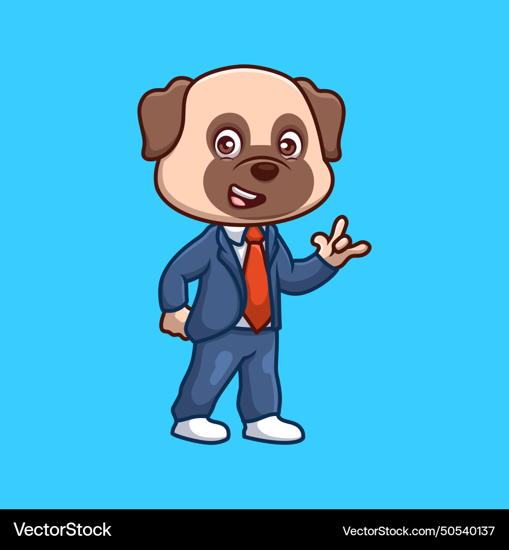 Manager pub dog cute cartoon Royalty Free Vector Image