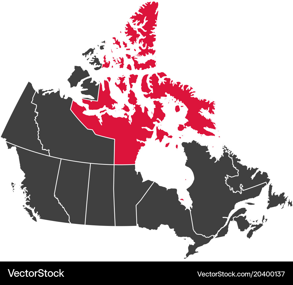 Map of canada - nunavut Royalty Free Vector Image