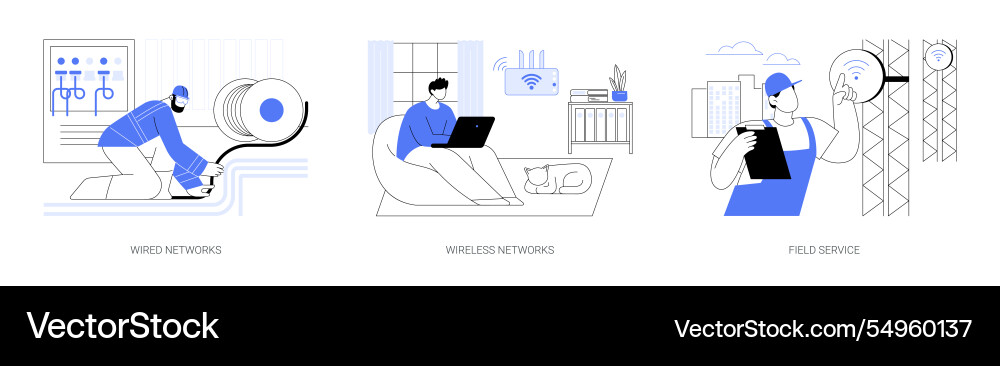 Network maintenance isolated cartoon Royalty Free Vector