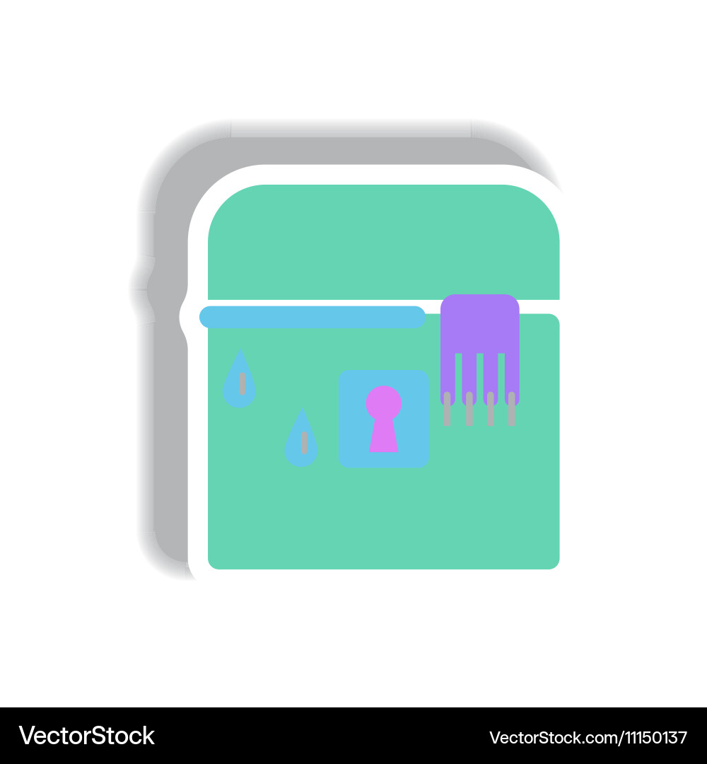 Paper sticker halloween icon Royalty Free Vector Image