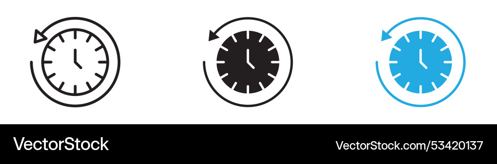 Past time icon thin line Royalty Free Vector Image