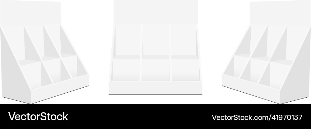 Pos cardboard display boxes with shelves Vector Image