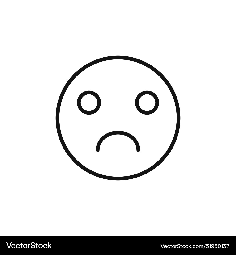 Sad logo sign outline Royalty Free Vector Image