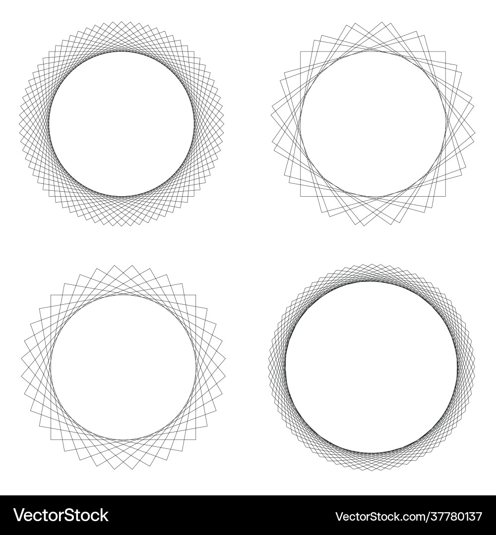 Set 4 round decorative border frames design Vector Image