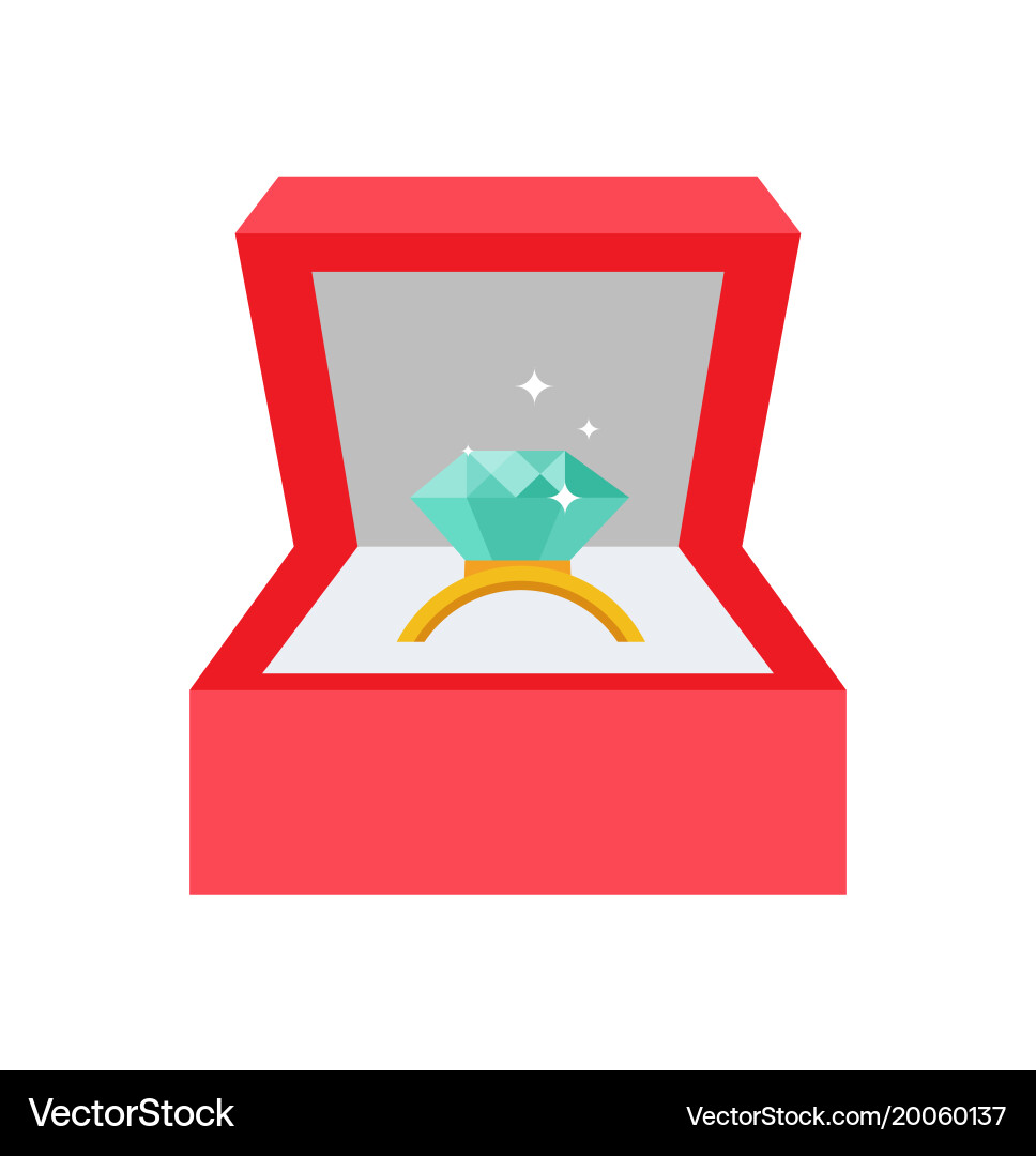 Wedding ring with diamond Royalty Free Vector Image