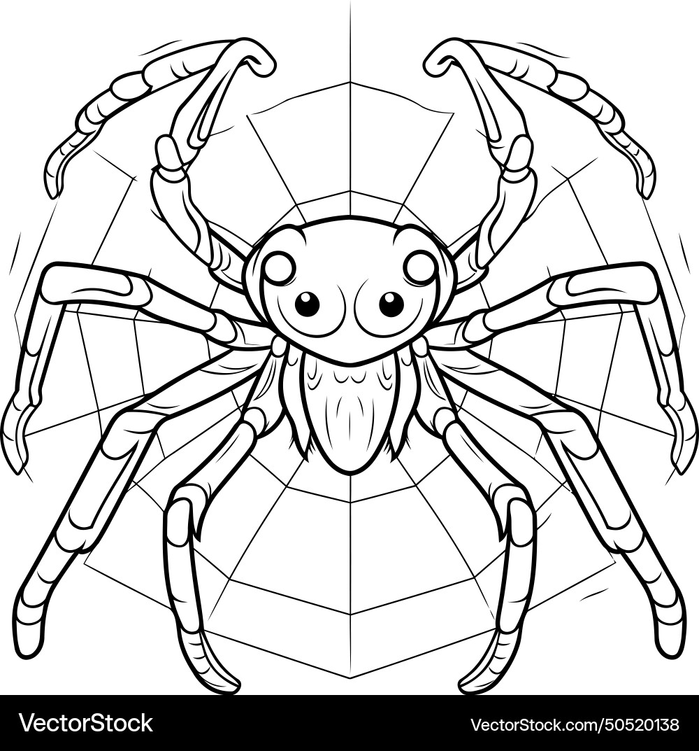 Black and white spider cartoon mascot Royalty Free Vector
