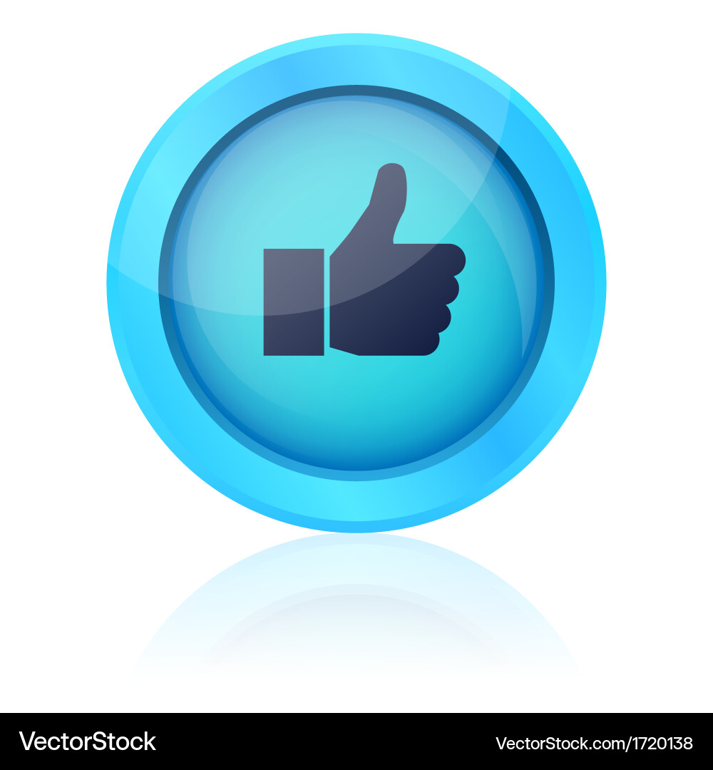 Blue like button Royalty Free Vector Image - VectorStock
