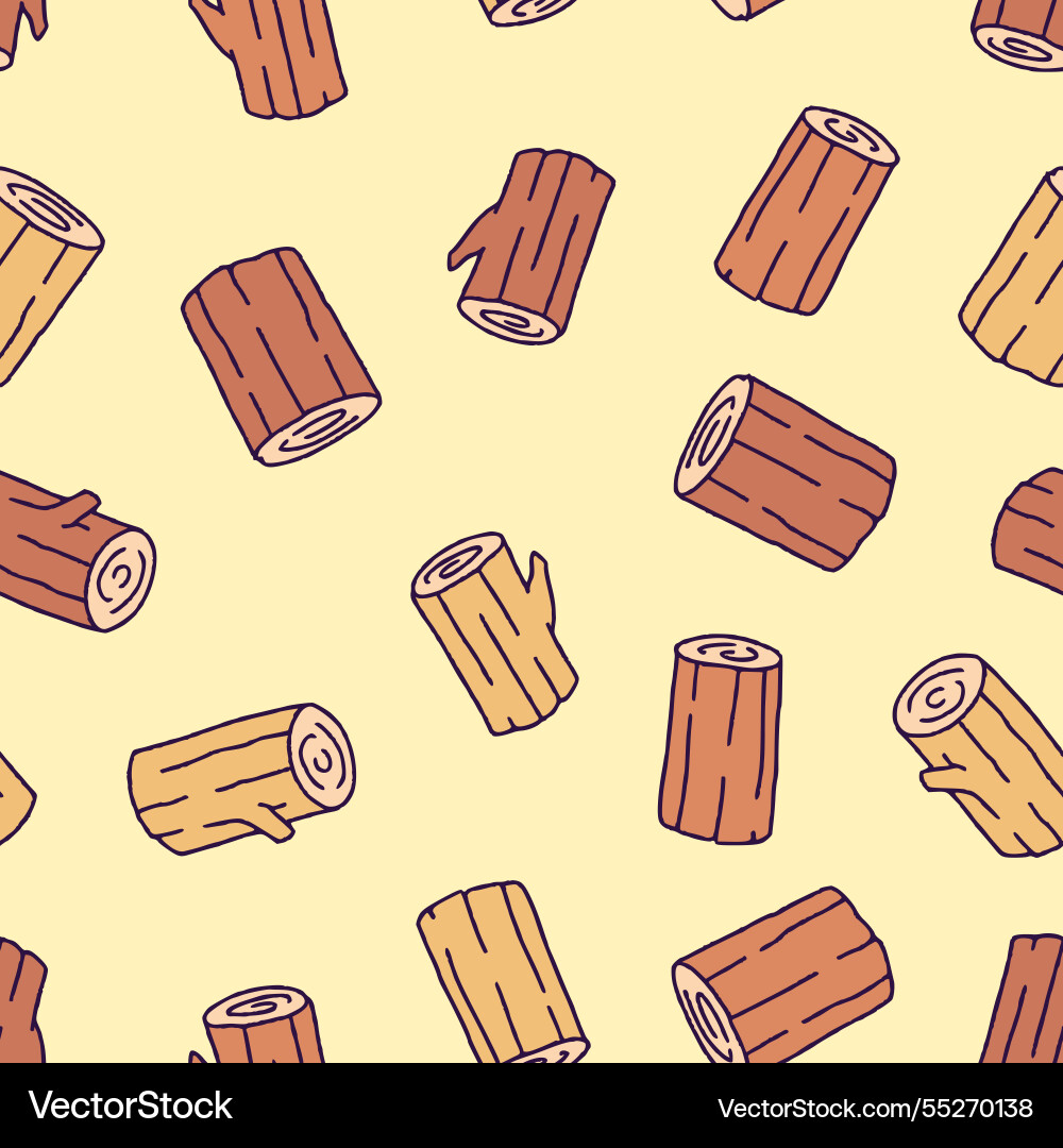 Bunch of log seamless pattern design Royalty Free Vector