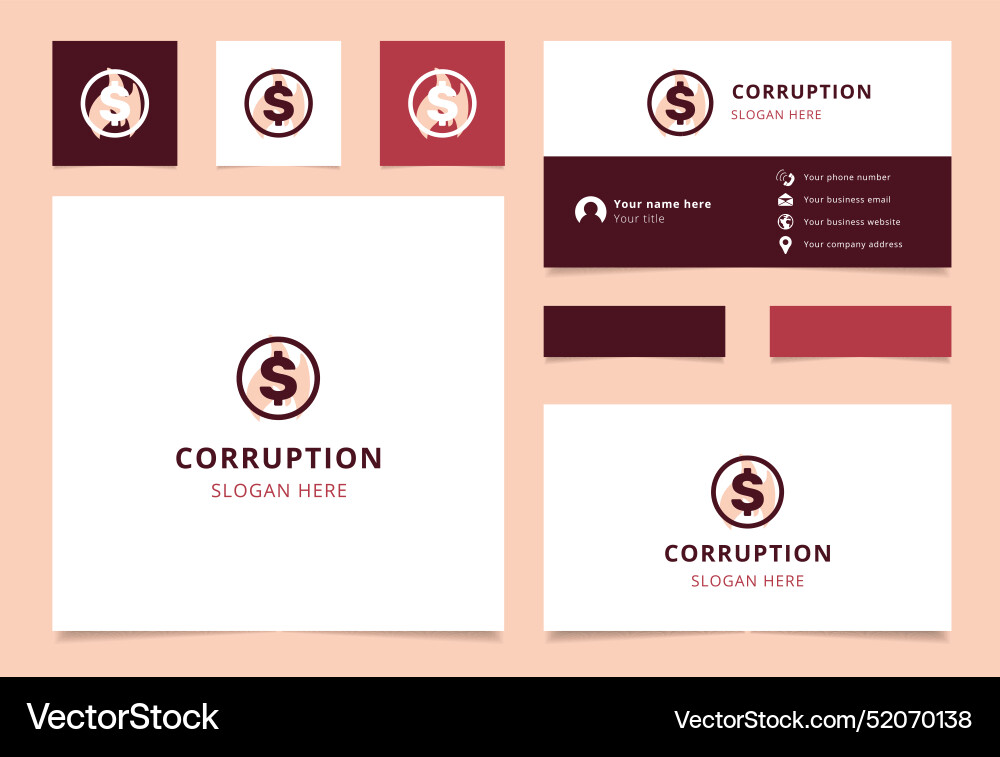 Corruption logo concept featuring dollar sign Vector Image