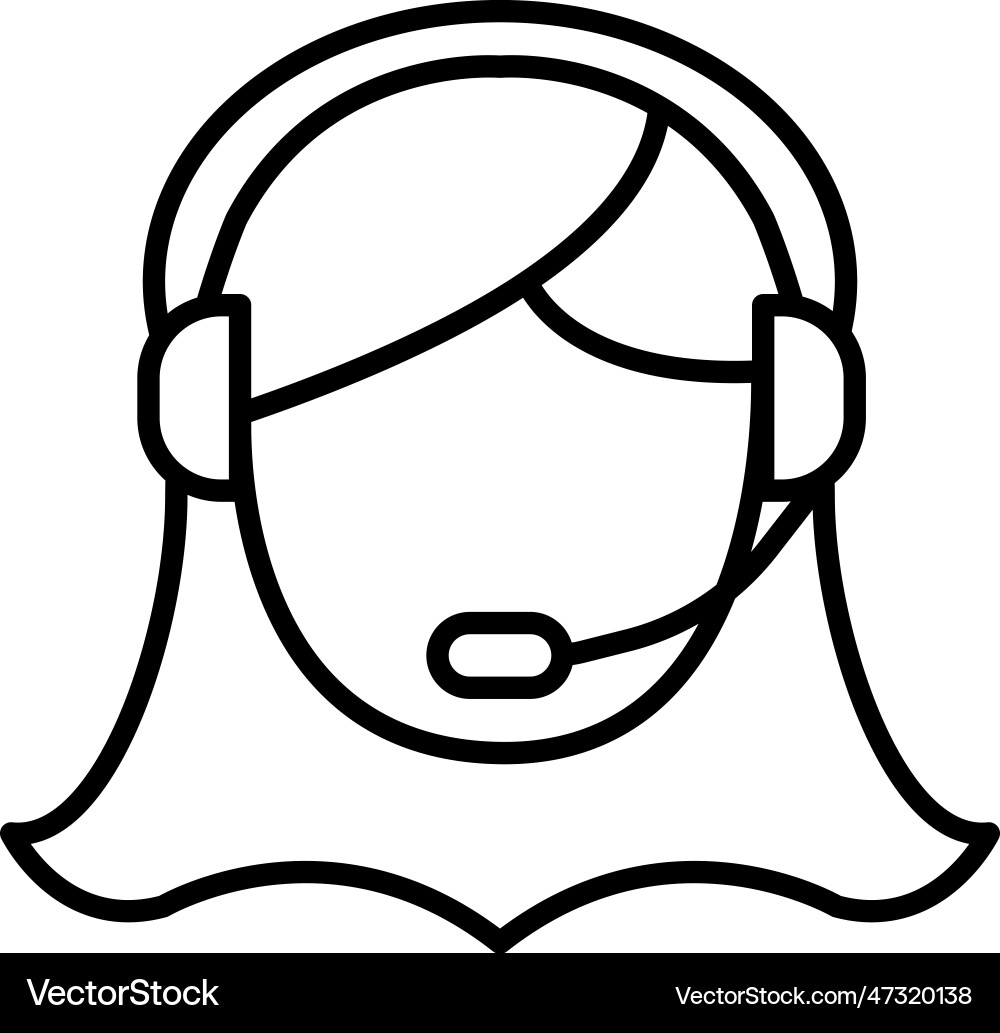 Customer service icon outline design Royalty Free Vector