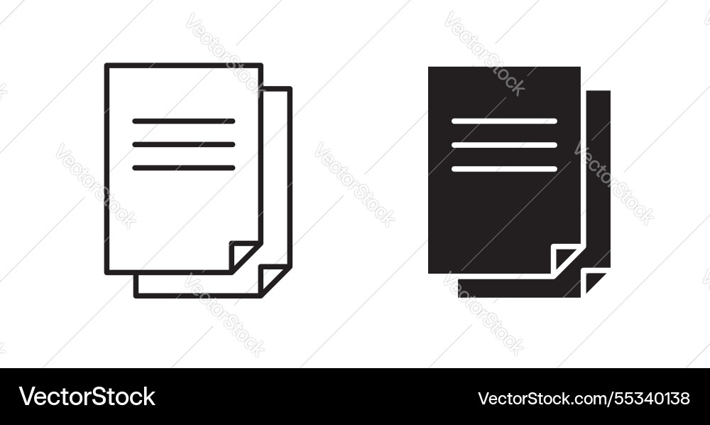 Duplicate filled and outlined icons on white Vector Image