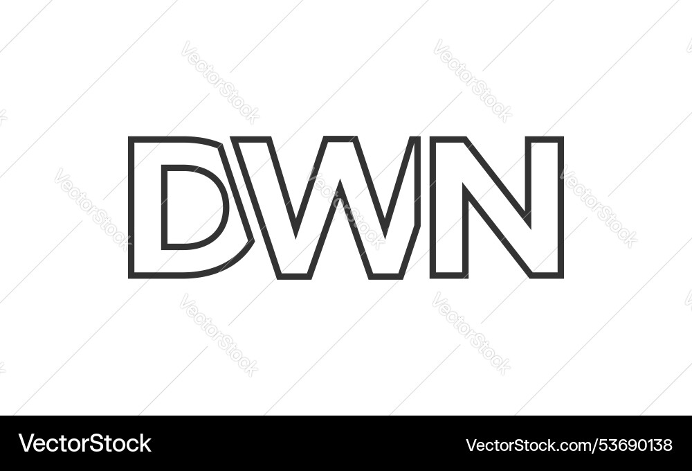 Dwn logo design template with strong and modern Vector Image