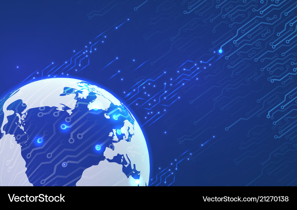 Glowing World Technology Background Royalty Free Vector
