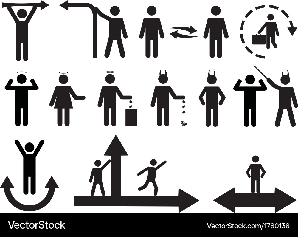 Human Activity Icons - Good & Bad Royalty Free Vector