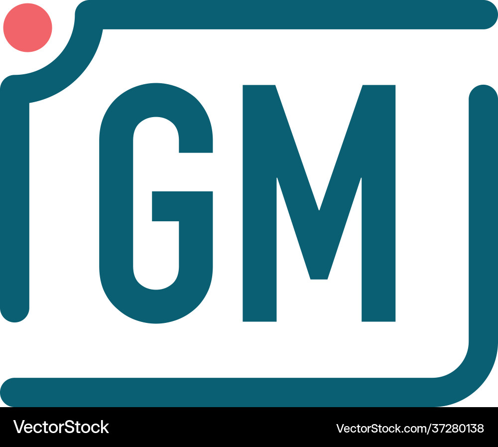 Initial letter gm camera logo design template Vector Image
