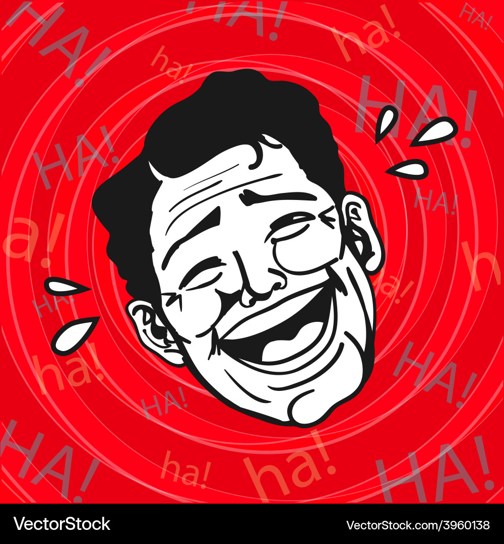 Lol man laughing out loud Royalty Free Vector Image