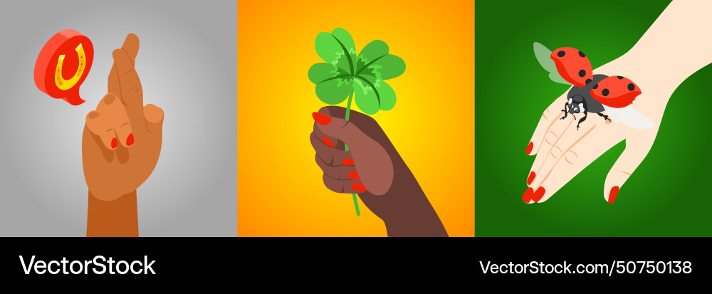 Lucky symbols design concept Royalty Free Vector Image