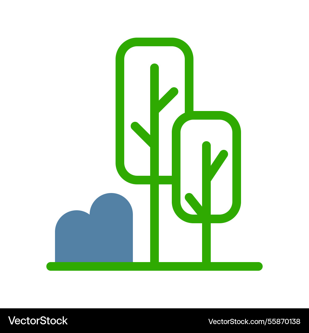 Minimalist trees and bush icon for nature designs Vector Image