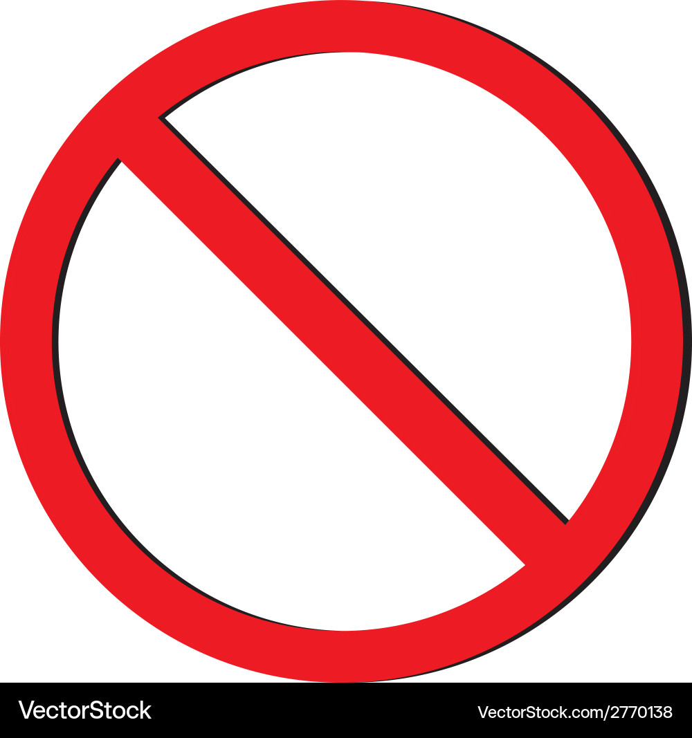 No sign Royalty Free Vector Image - VectorStock
