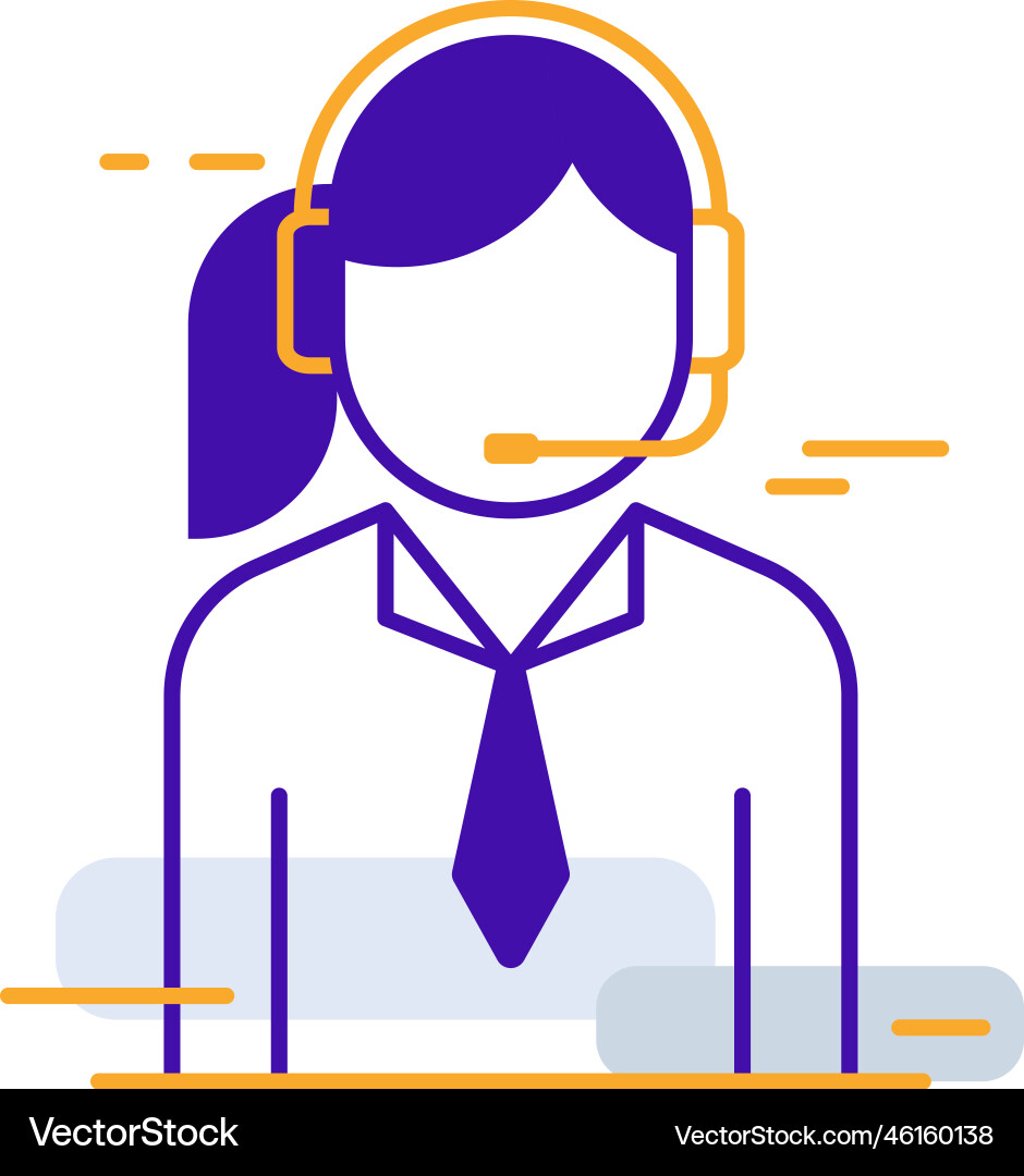 Operator business people icon with orange purple Vector Image