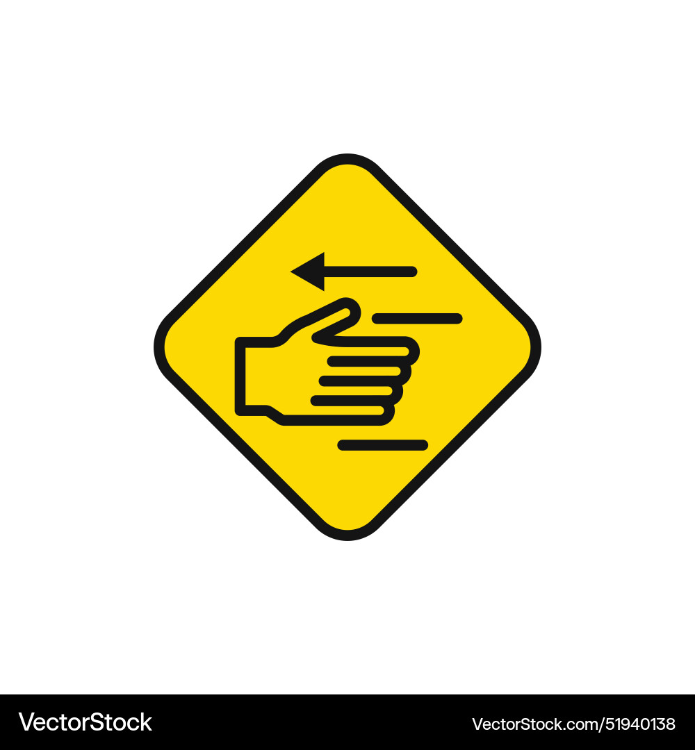 Pinched warn sign icon logo sign outline Vector Image