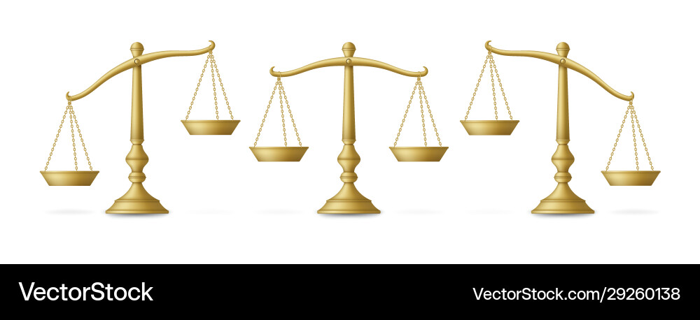 Realistic golden scales set with different Vector Image