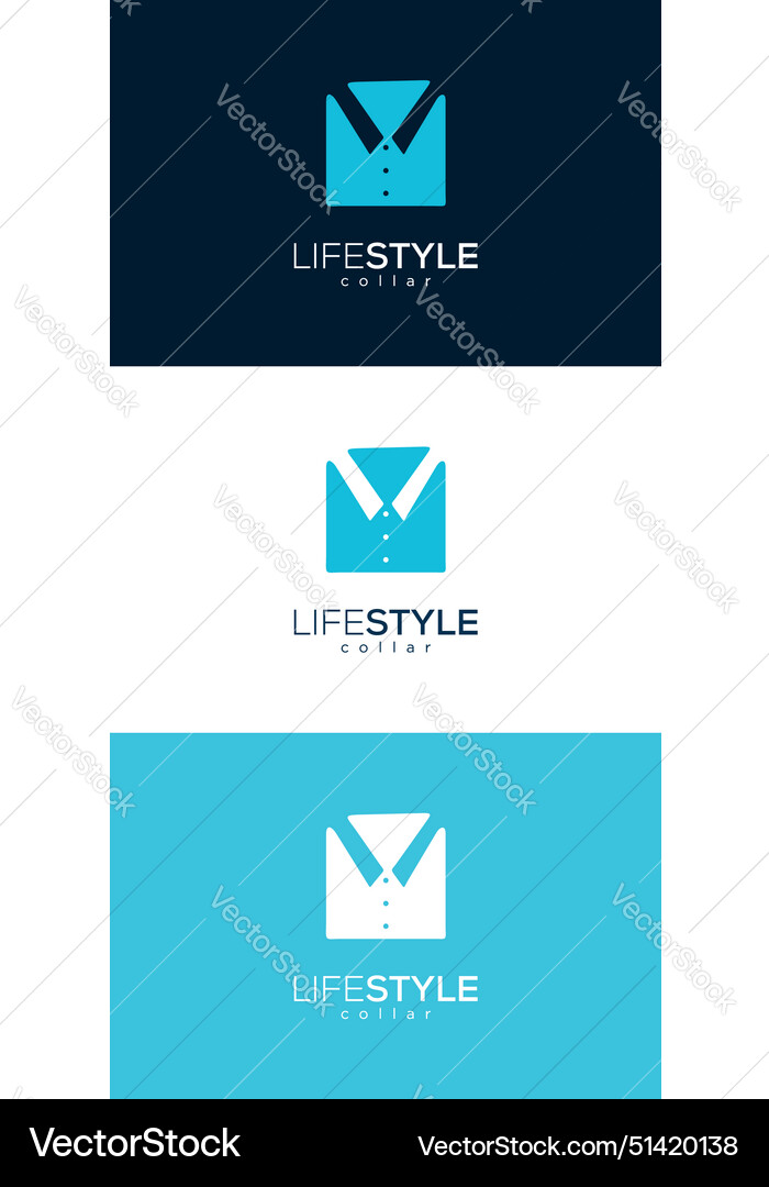 Simple collar logo symbol design for clothing Vector Image