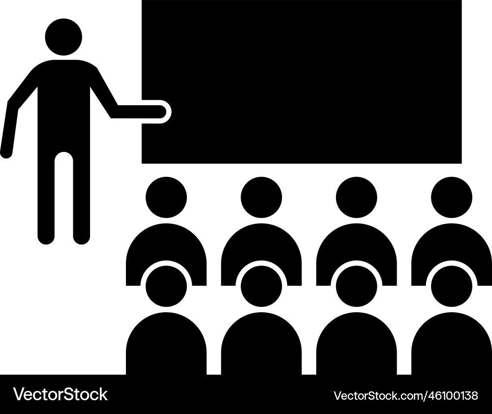 Teacher teaching students people icon Royalty Free Vector