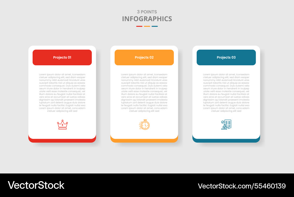 3 points template comparison concept Royalty Free Vector